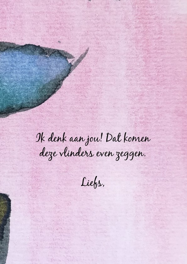 Wenskaart met drie vlinders - Wenskaarten | Kaartje2go