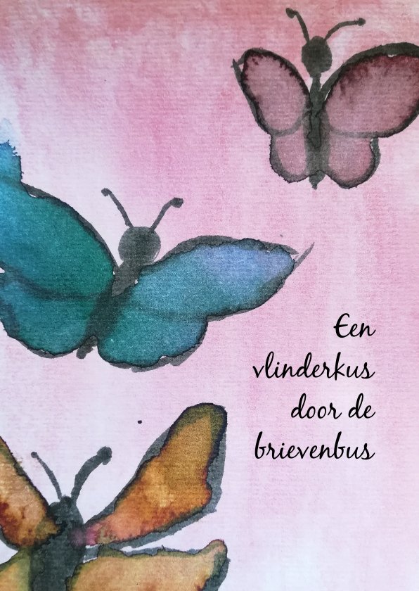 Wenskaart met drie vlinders - Wenskaarten | Kaartje2go