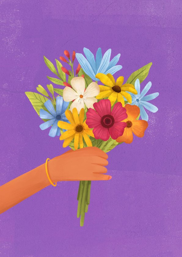 Wenskaart pluk de dag bloemenportret lente | Kaartje2go