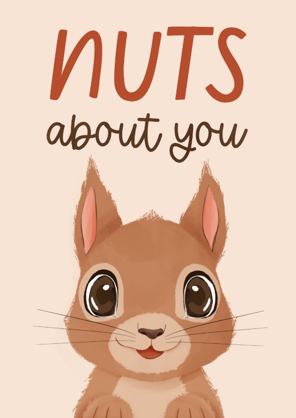 Wenskaartje nuts about you met schattige | Kaartje2go