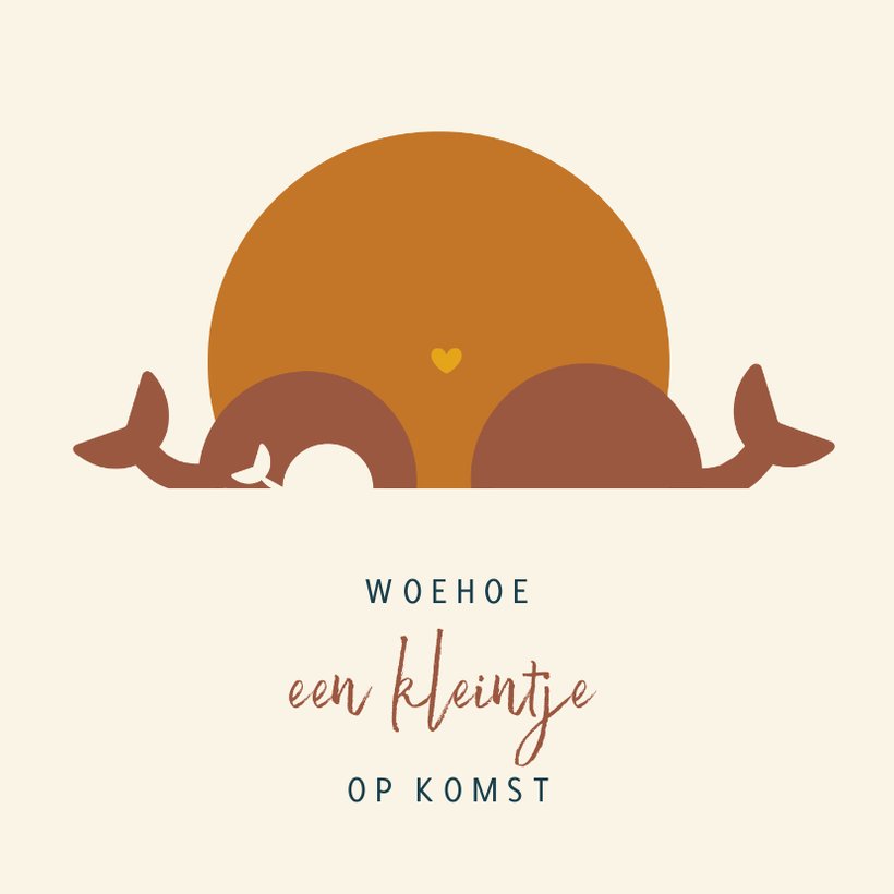 Woehoe zwanger felicitatiekaart met illustratie | Kaartje2go