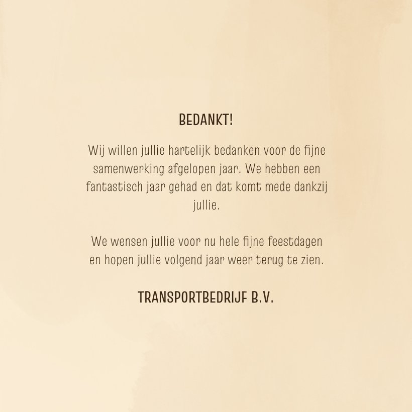 Zakelijk kerstkaartje met vrachtwagen fijne | Kaartje2go