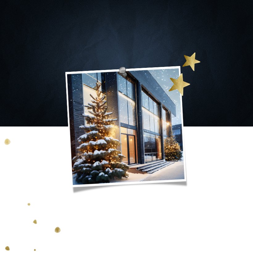 Zakelijke adreswijziging kerstkaart met sterren | Kaartje2go