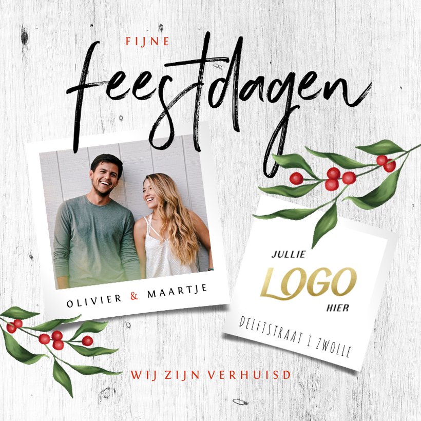 Zakelijke kerst verhuiskaart met foto's en | Kaartje2go