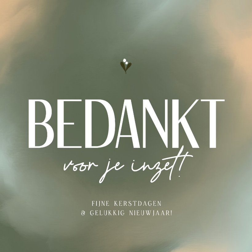 Zakelijke kerstkaart bedankt voor je inzet | Kaartje2go