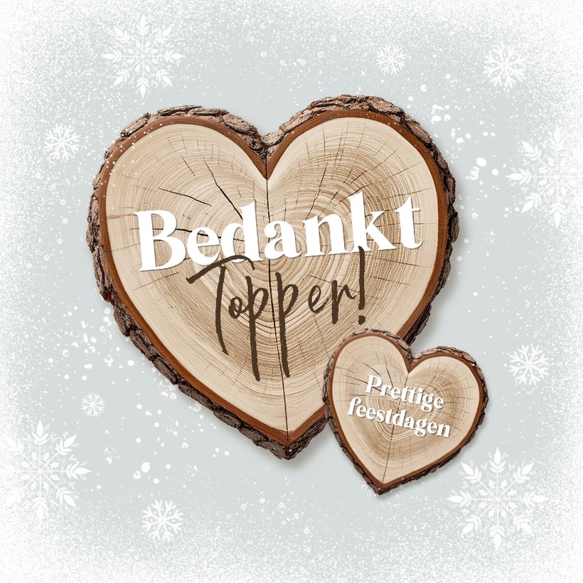 Zakelijke kerstkaart boomstam hart sneeuw | Kaartje2go