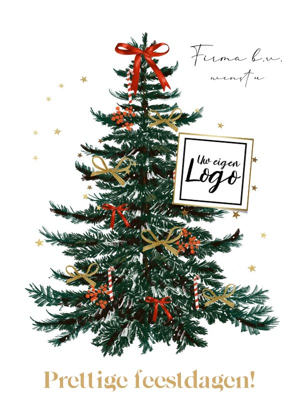 Zakelijke kerstkaart illustratie kerstboom | Kaartje2go