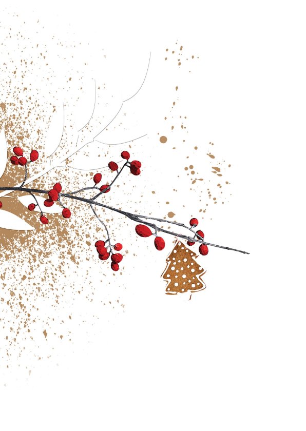 Zakelijke kerstkaart kersttak besje boompje | Kaartje2go