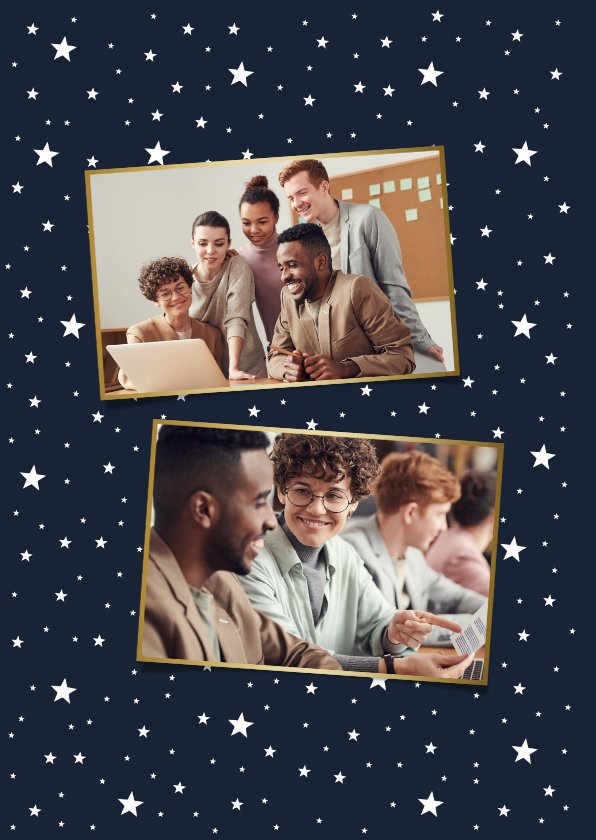 Zakelijke kerstkaart stijlvol sterren merry | Kaartje2go