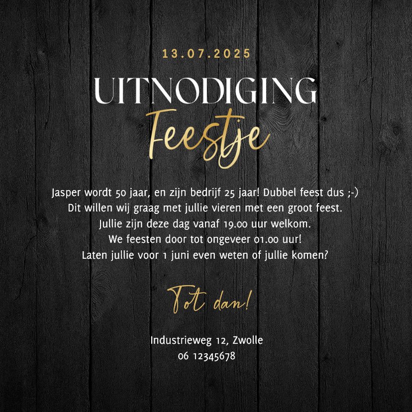Zakelijke uitnodiging dubbel feest jubileum | Kaartje2go