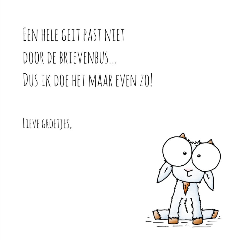Zomaar kaart geitje- Een kleinigeitje | Kaartje2go
