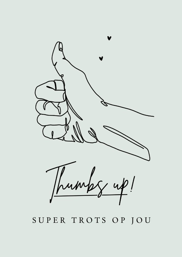 Zomaar kaart trots duim omhoog goed gedaan | Kaartje2go