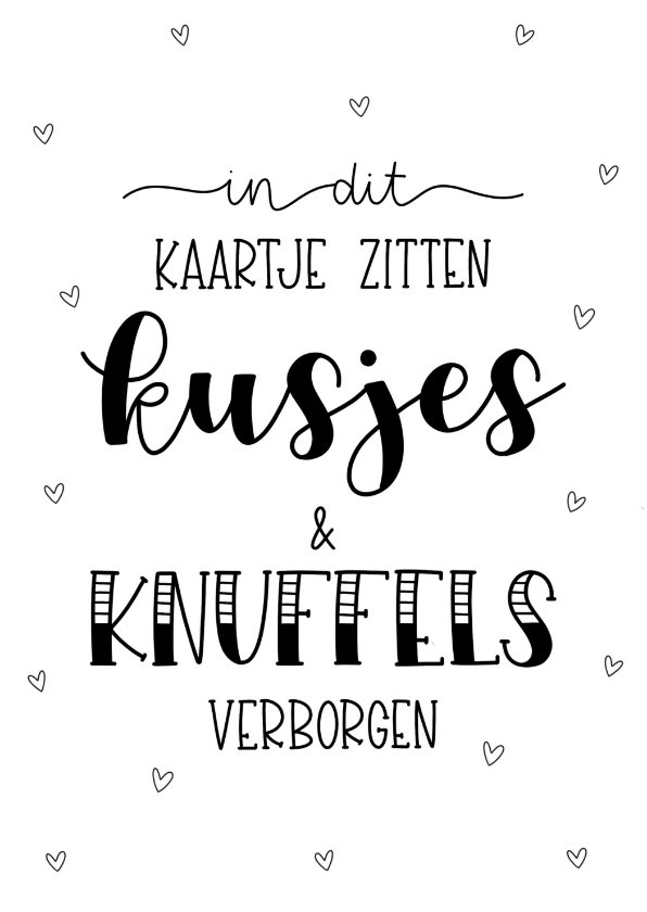 Zomaarkaart- Kusjes& knuffels verborgen | Kaartje2go