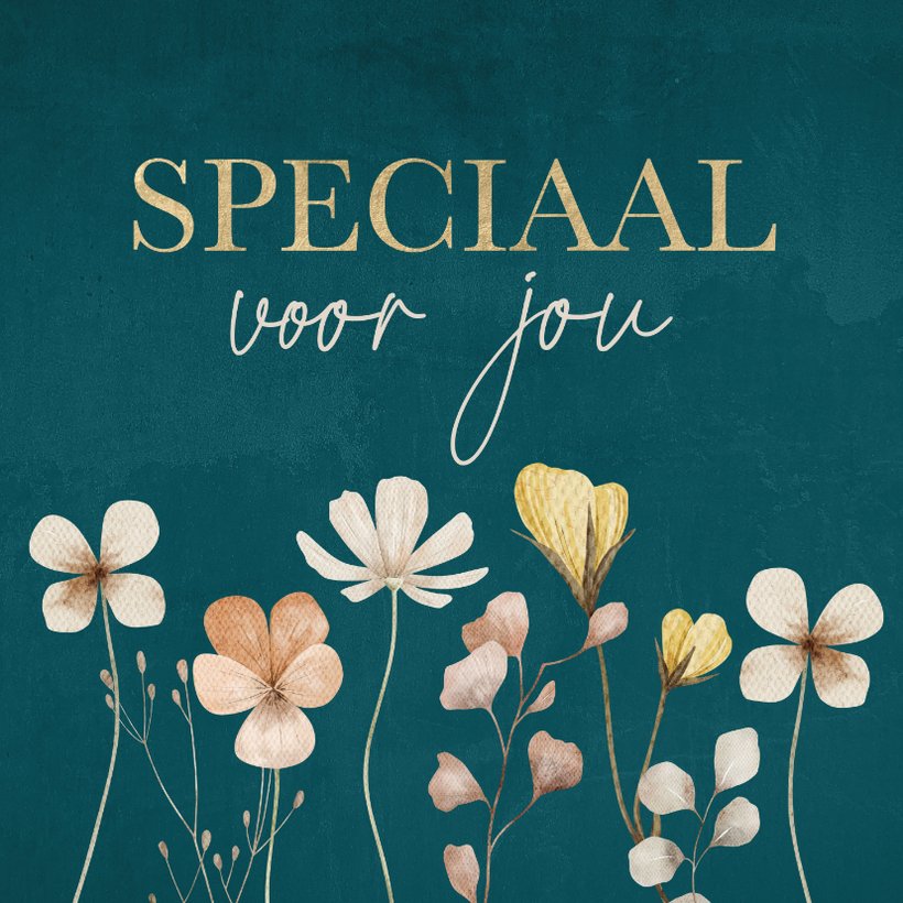 Zomaarkaartje met getekende bloemen | Kaartje2go