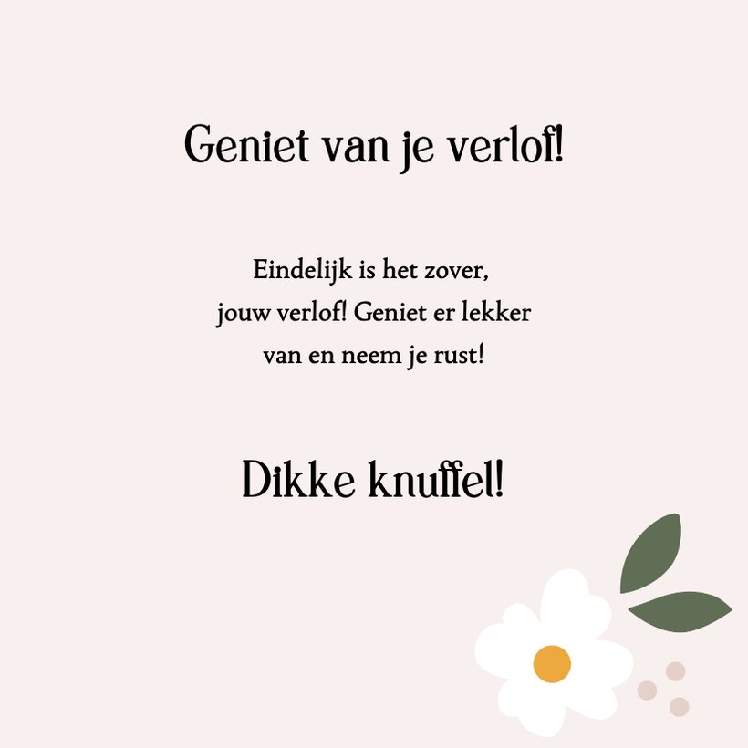Zwangerschapsverlof kaart met bloemen | Kaartje2go