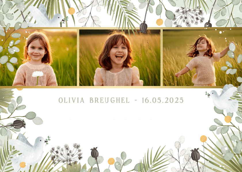 Botanische uitnodiging lentefeest met takjes | Kaartje2go