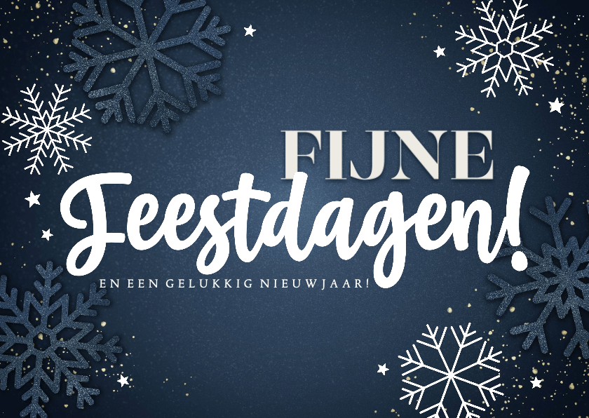 Stijlvolle kerstkaart Fijne Feestdagen | Kaartje2go