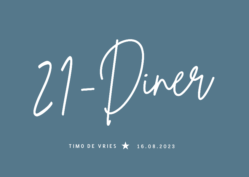 Uitnodigingskaart voor een 21 diner van een | Kaartje2go