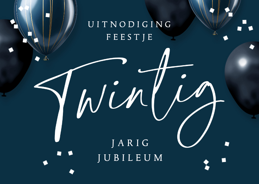 Zakelijke uitnodiging twintig jarig jubileum | Kaartje2go