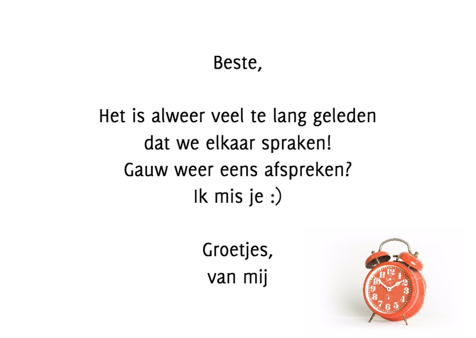 Afspreken retro wekker - Wenskaarten | Kaartje2go