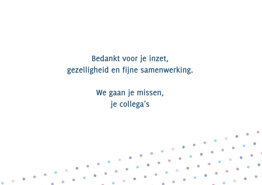 Bedankkaart folie ballon letters collega | Kaartje2go