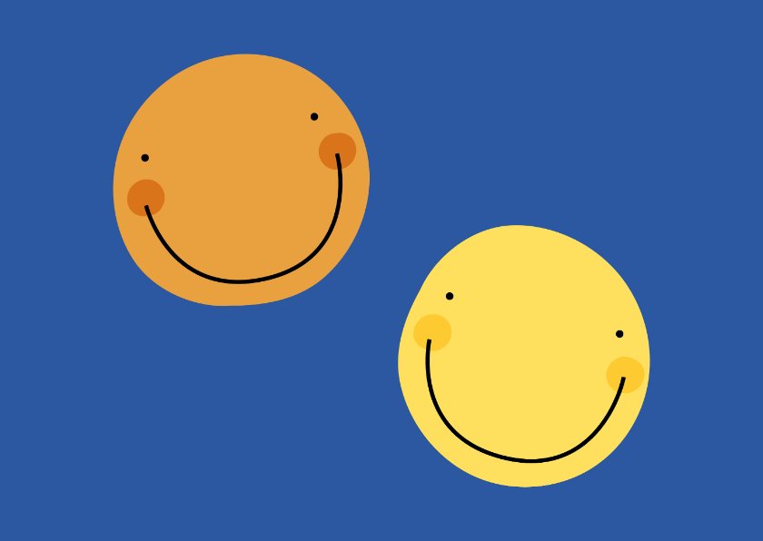 Bedankkaart meester smileys blauw | Kaartje2go