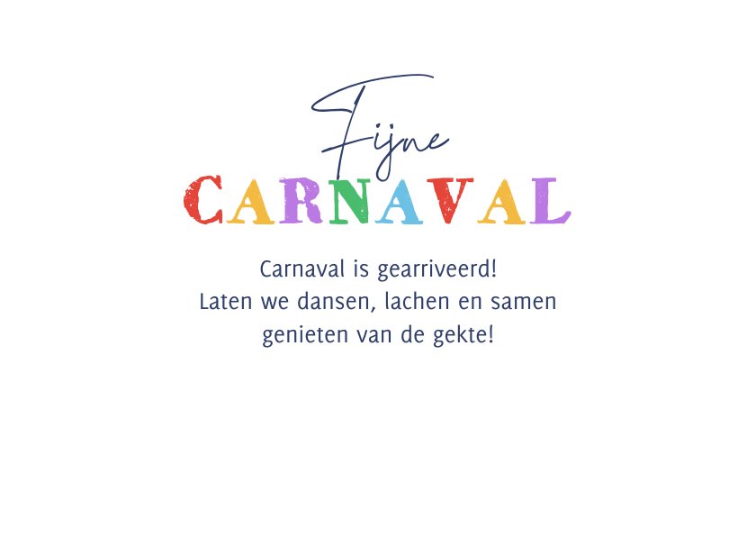 Carnavalskaart feestelijk confetti slingers | Kaartje2go