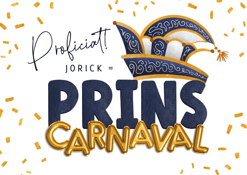 Carnavalskaart prins carnaval proficiat | Kaartje2go