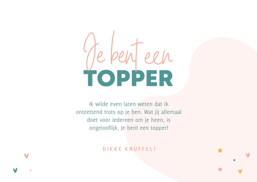 Complimentenkaart je bent een topper | Kaartje2go
