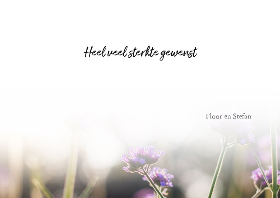 Condoleance- gedicht hartje bloemen | Kaartje2go