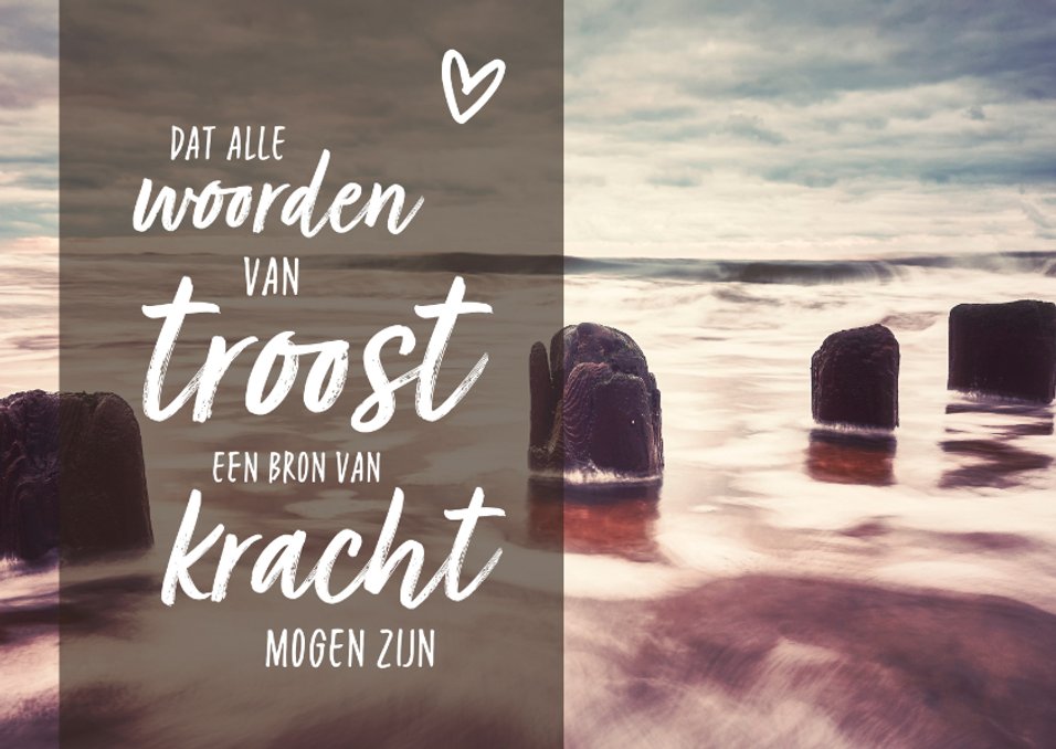 Condoleance- gedicht hartje strand 2 | Kaartje2go