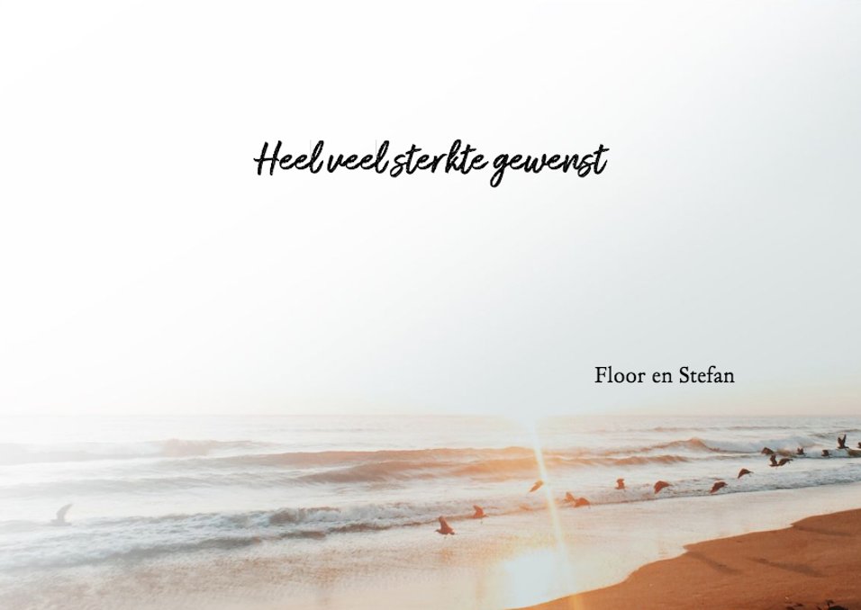 Condoleance- gedicht hartje strand | Kaartje2go