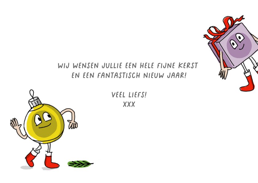 Dansende kerstbal kerstboom en kerstkado | Kaartje2go