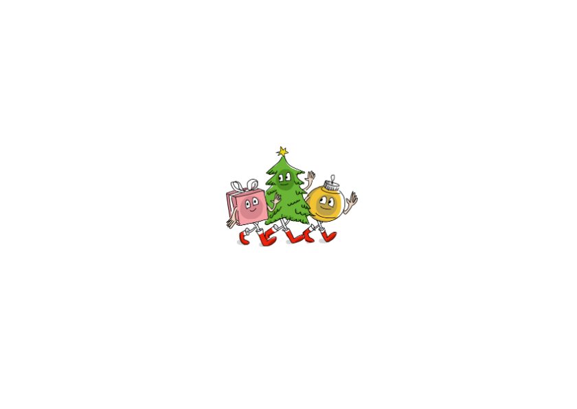 Dansende kerstbal kerstboom en kerstkado | Kaartje2go