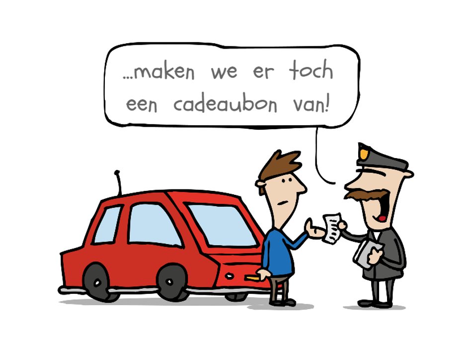 Felicitatiekaart cadeaubon bekeuring | Kaartje2go