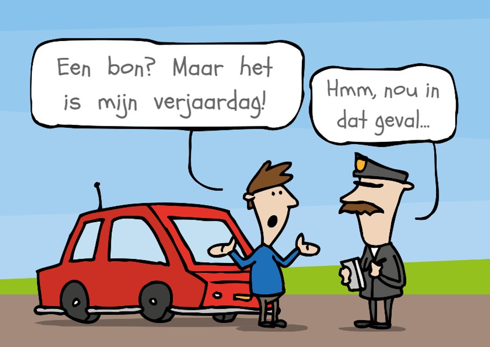 Felicitatiekaart cadeaubon bekeuring | Kaartje2go