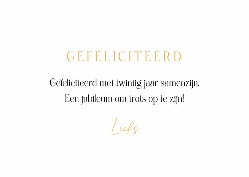 Felicitatiekaart krijt twintig jaar getrouwd | Kaartje2go