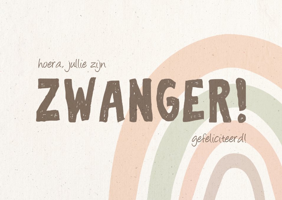 Felicitatiekaart zwanger met regenboog in | Kaartje2go