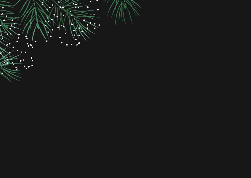 Foto kerstkaart met kersttakken en gouden frame | Kaartje2go