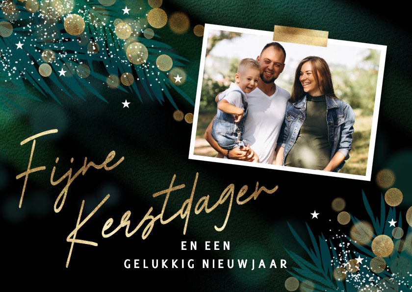 Foto kerstkaart stijlvolle groene kerstsfeer | Kaartje2go