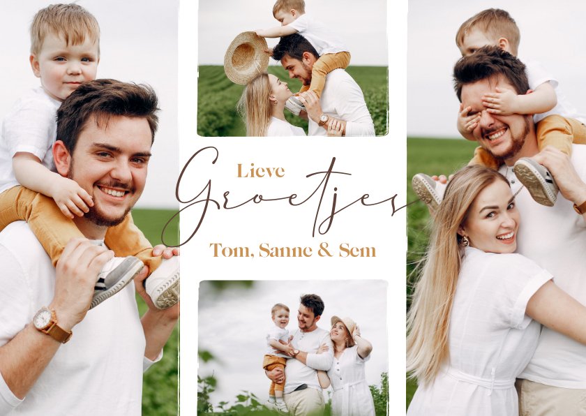 Fotokaart lieve groetjes wenskaart fotocollage | Kaartje2go