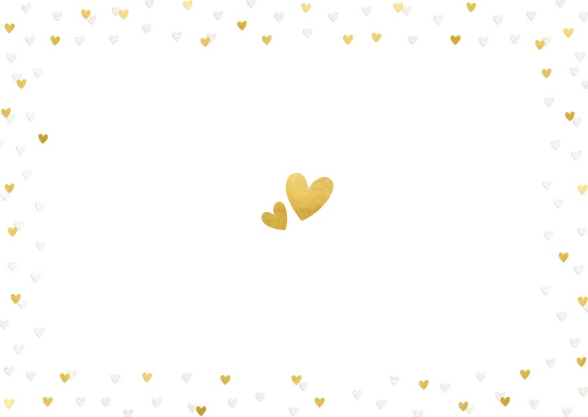 Franse kerstkaart met hartjes goud en eigen | Kaartje2go