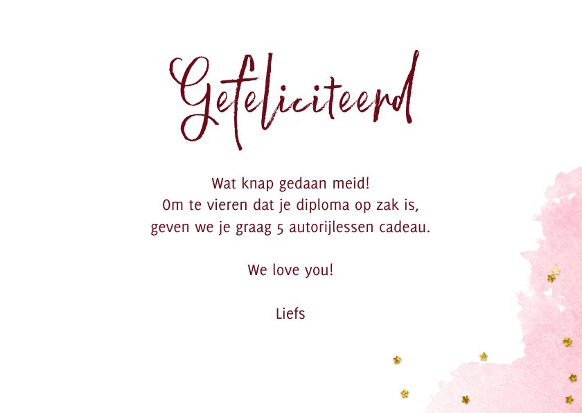 Geslaagd waardebon voor een rijles | Kaartje2go