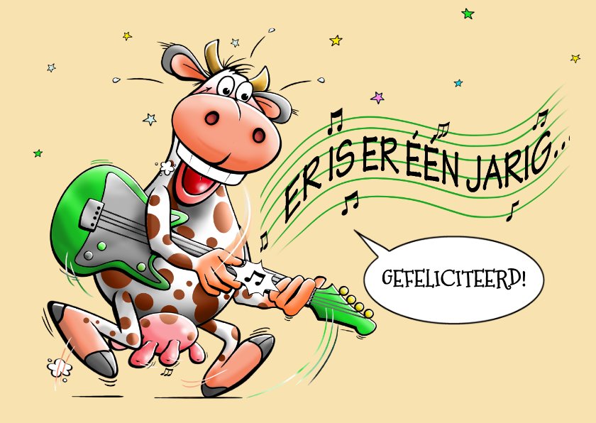 Grappige verjaardagskaart met koe die lekker | Kaartje2go