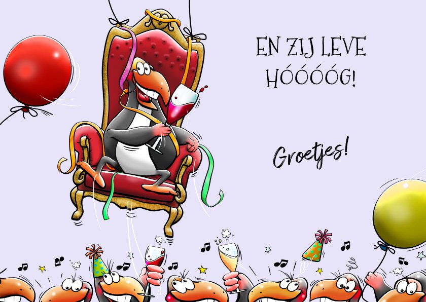 Grappige verjaardagskaart pinguïns met | Kaartje2go