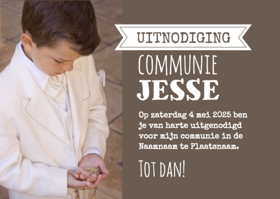 Grote foto communie-isf - Communiekaarten | Kaartje2go