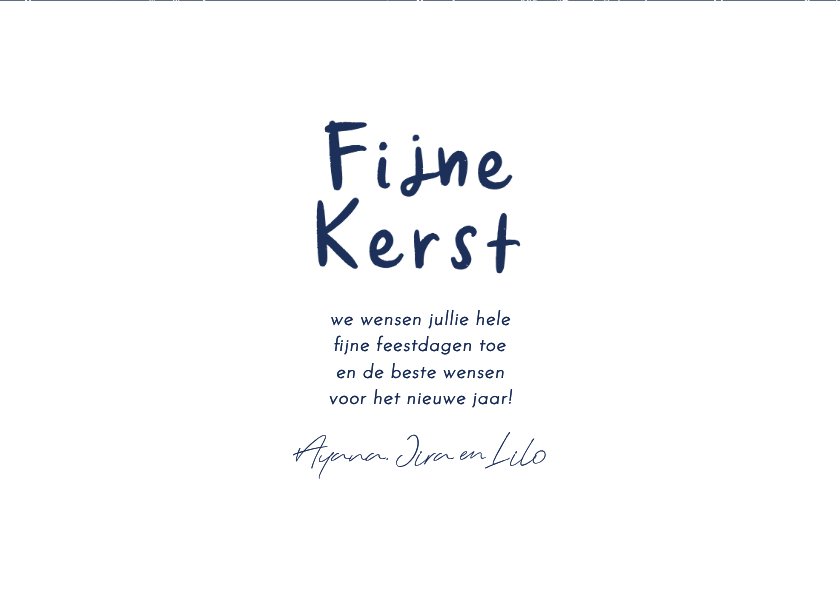 Kerstkaart delfts blauwe tekeningen met foto | Kaartje2go