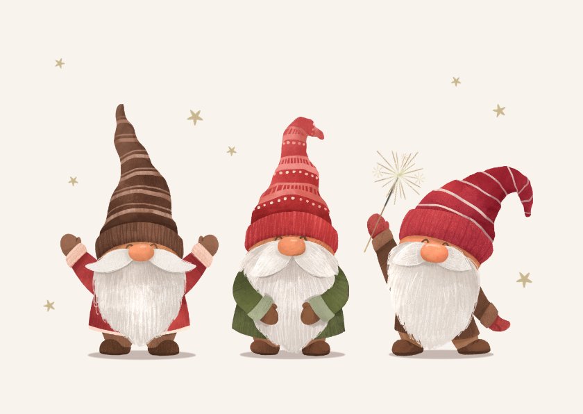 Kerstkaart kabouter sprookje merry christmas | Kaartje2go