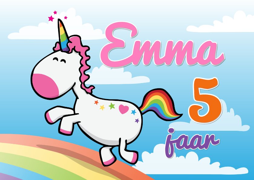 Kinderfeestje uitnodiging eenhoorn feestje | Kaartje2go