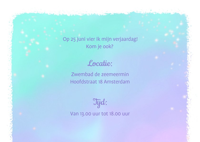 Kinderfeestje uitnodiging zeemeermin | Kaartje2go